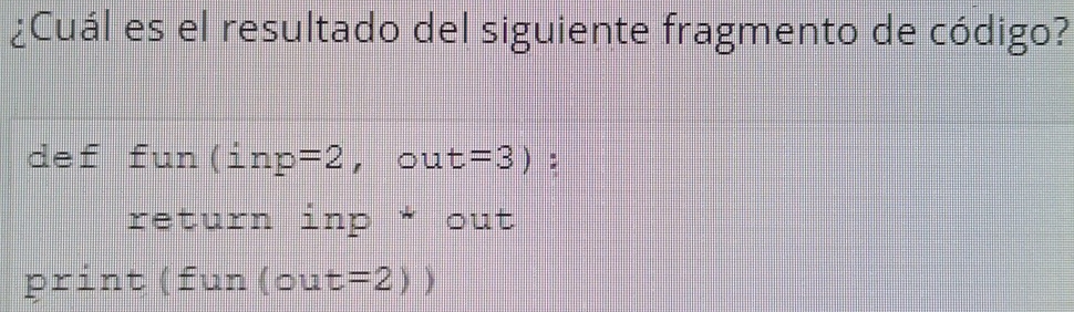 Resuelto:¿Cuál es el resultado del siguiente fragmento de código? def ...
