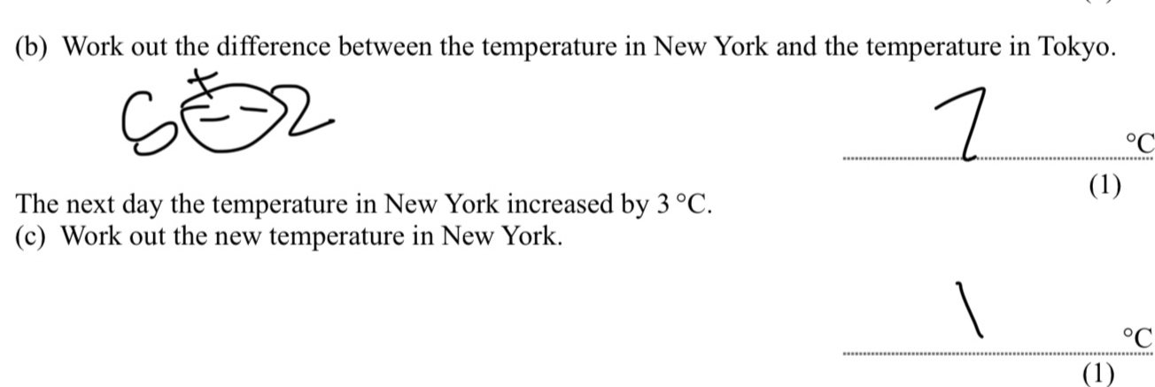 Solved: Work out the difference between the temperature in New York and ...