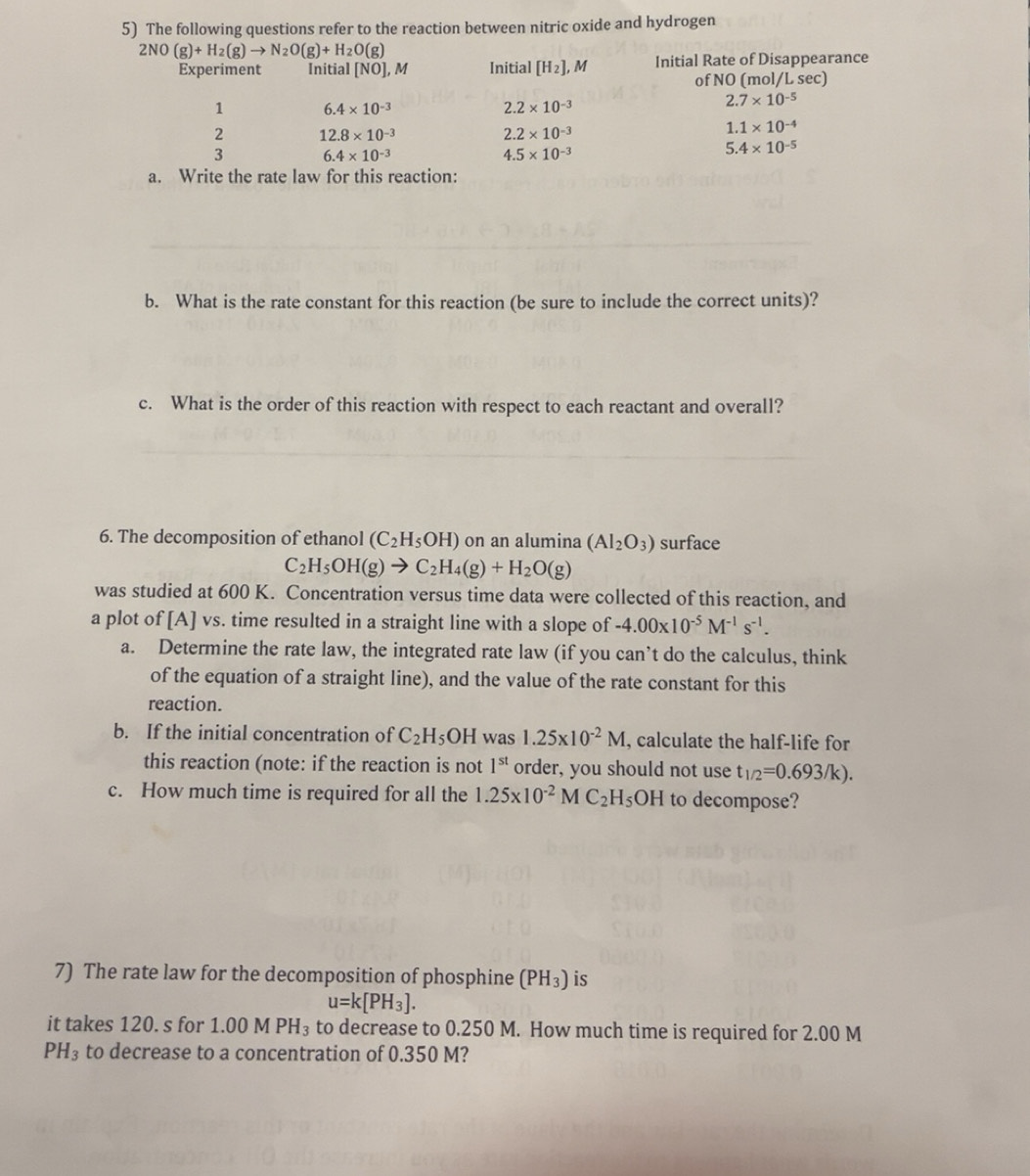 Solved: The following questions refer to the reaction between nitric ...