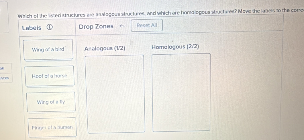 Solved: Which of the listed structures are analogous structures, and ...