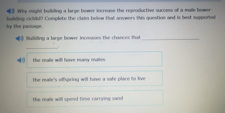 Solved: Why might building a large bower increase the reproductive ...