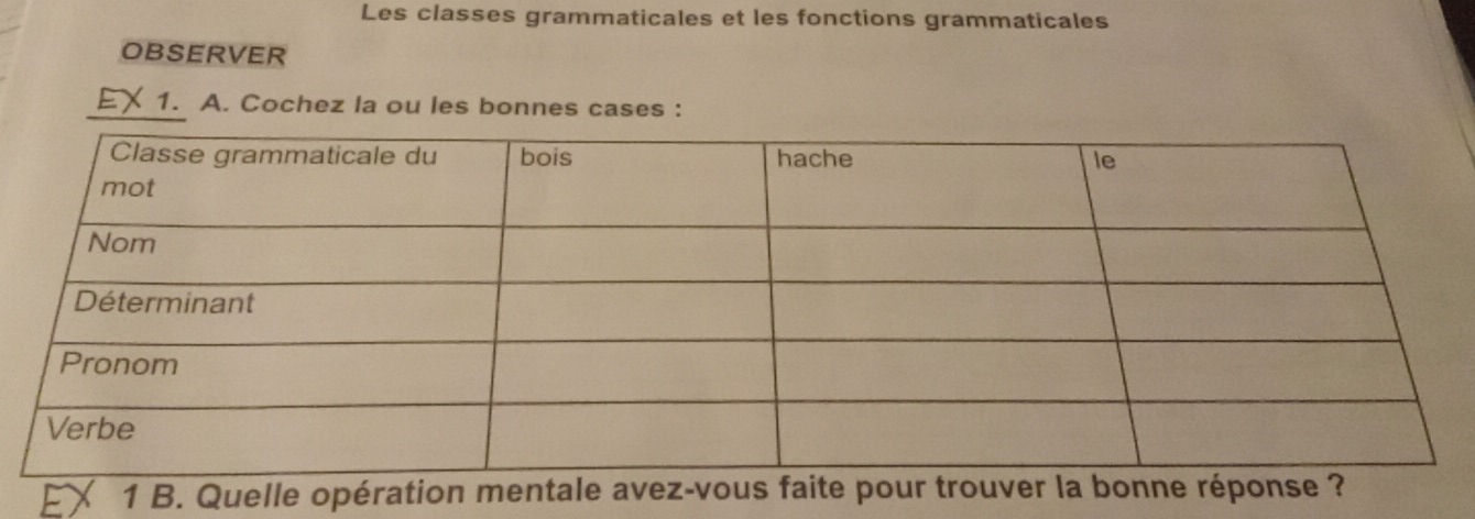 Résolu :Les classes grammaticales et les fonctions grammaticales ...