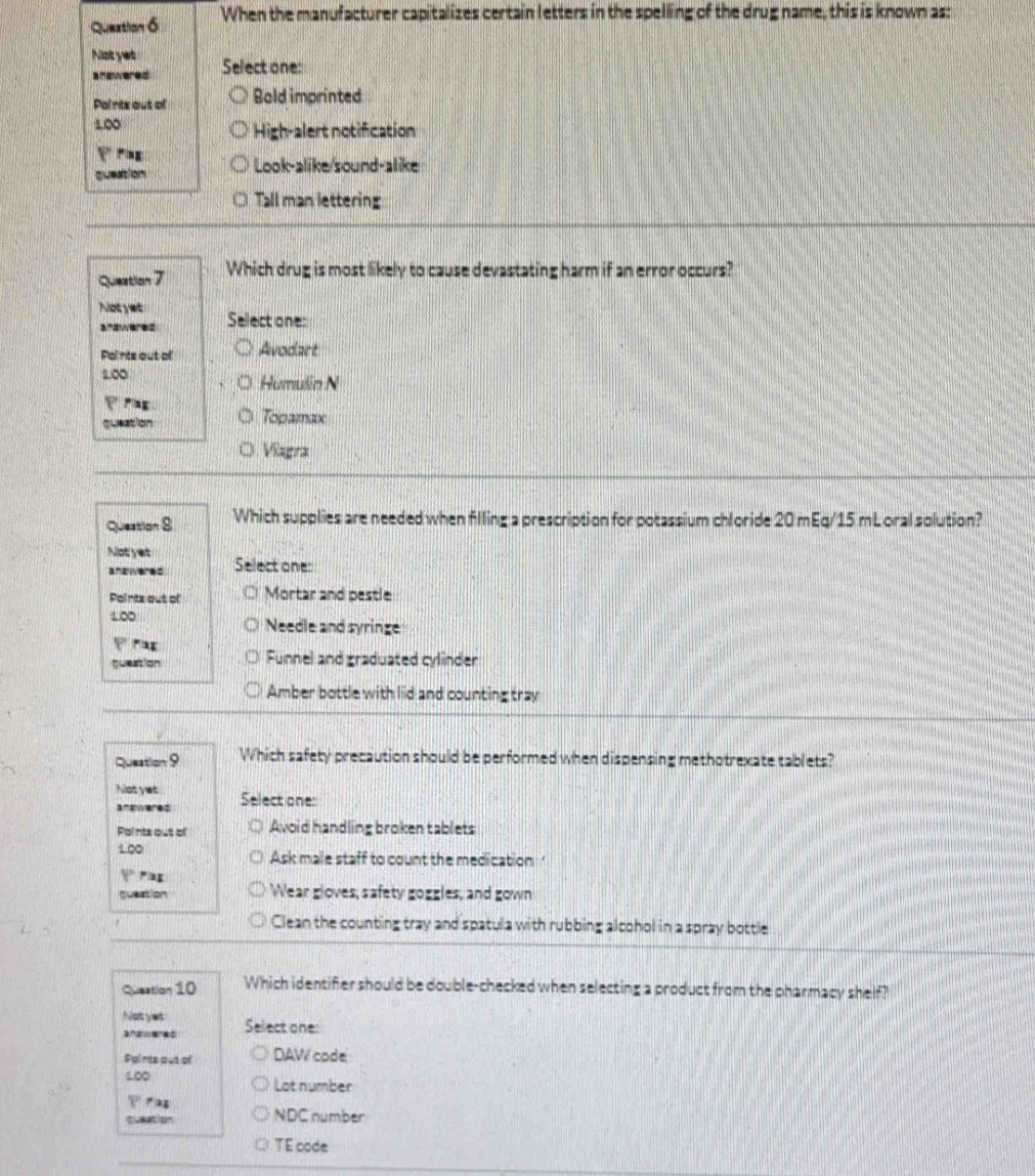 Solved: Queation 6 When the manufacturer capitalizes certain letters in ...