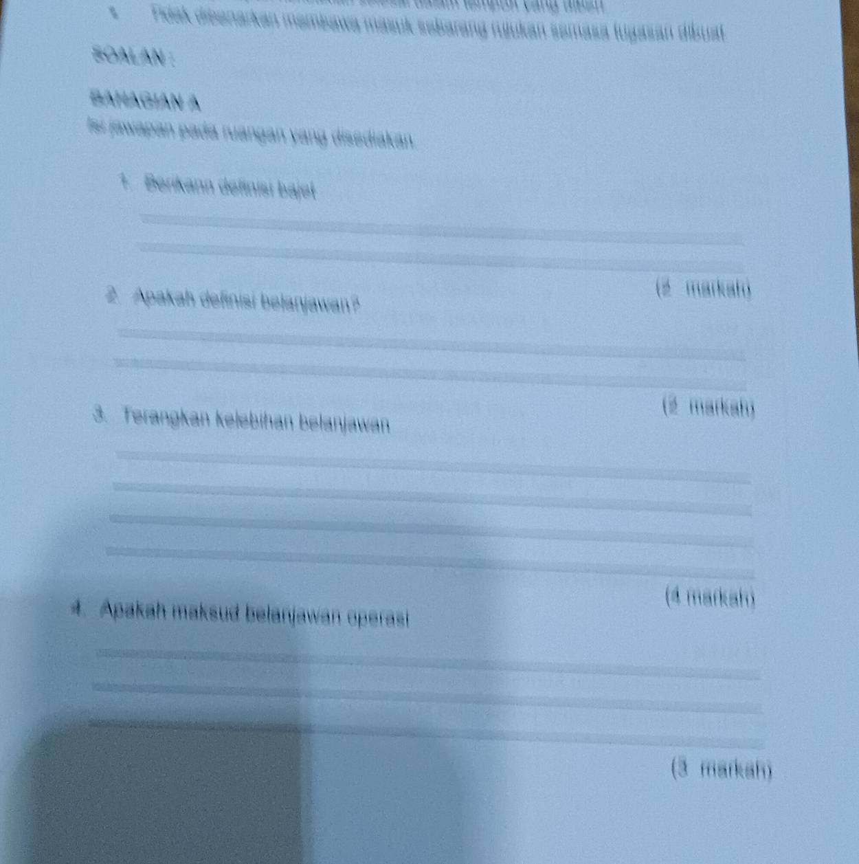 Selesai:ng đne n * Fidak dibenarkan membawa masuk sebarang rujukan ...