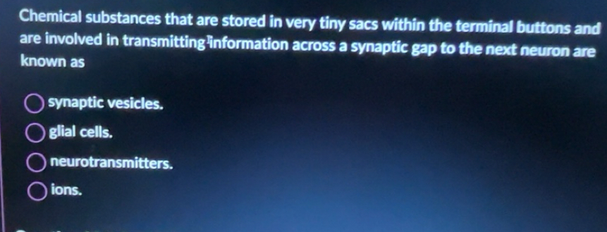 Solved: Chemical substances that are stored in very tiny sacs within ...