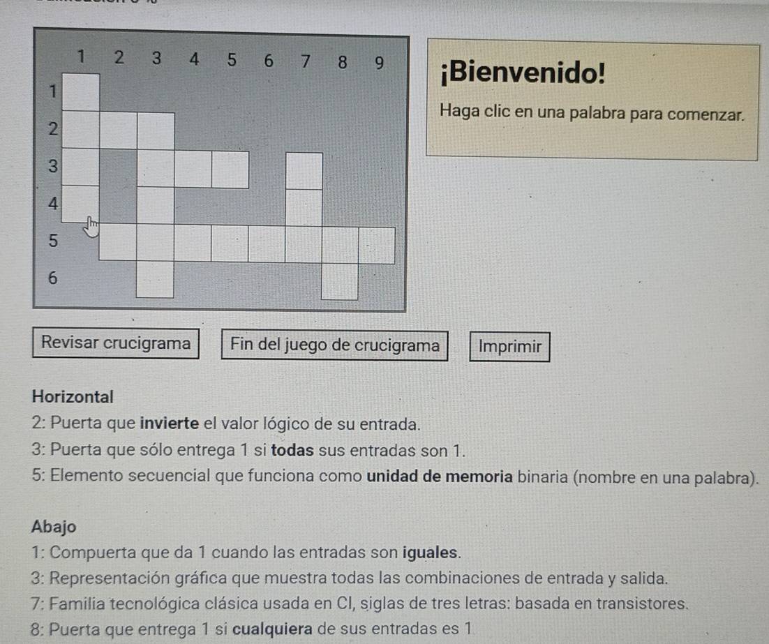 Resuelto:¡Bienvenido! Haga clic en una palabra para comenzar. Revisar ...