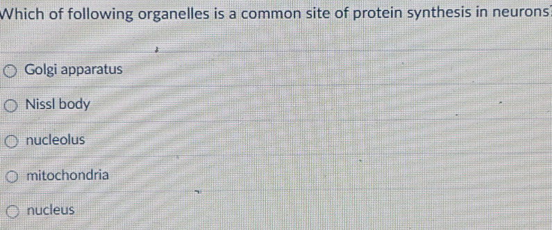 Solved: Which of following organelles is a common site of protein ...