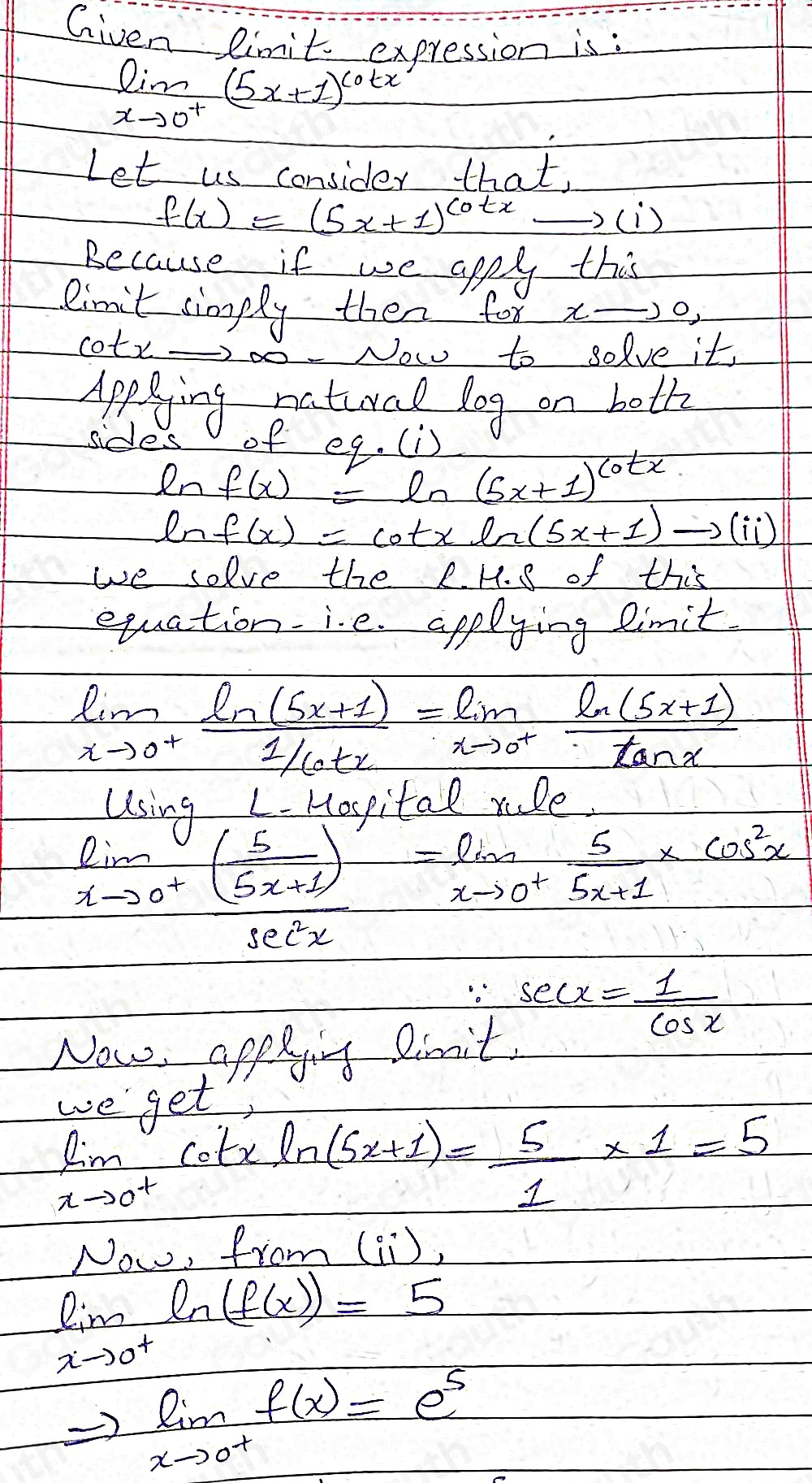 Solved: DETAILS SCALCET9 4.4.065. Find the limit. Use l'Hospital's Rule ...