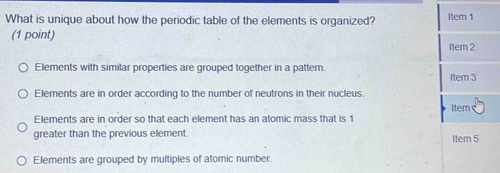 Solved: What is unique about how the periodic table of the elements is ...