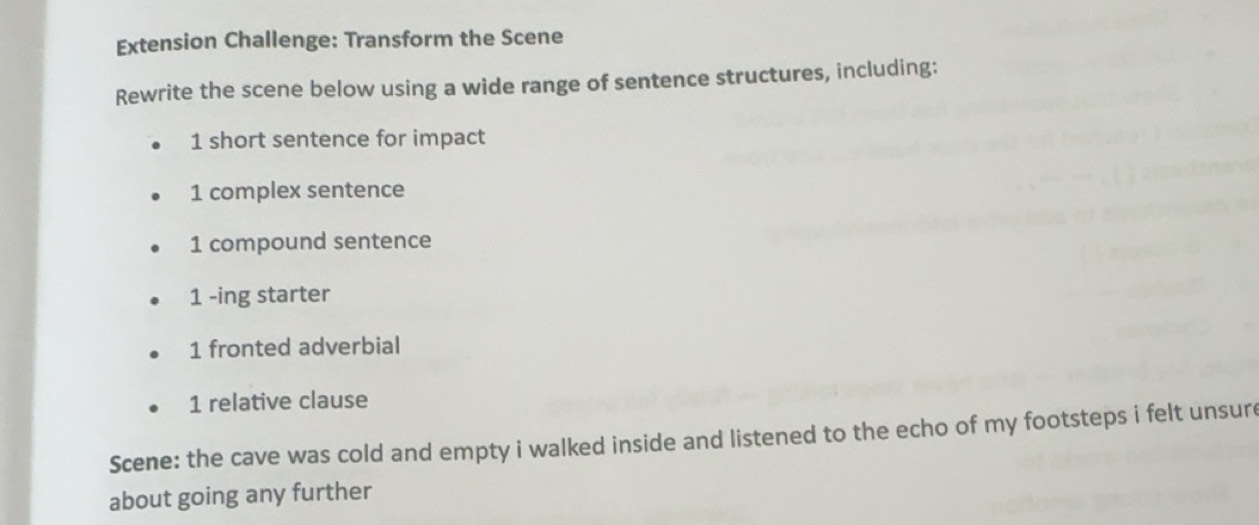 Solved: Extension Challenge: Transform the Scene Rewrite the scene ...