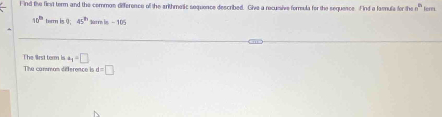 Solved: Find the first term and the common difference of the arithmetic ...
