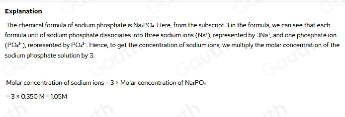 Solved: What is the molar concentration of sodium ions in a 0.350 M Na ...