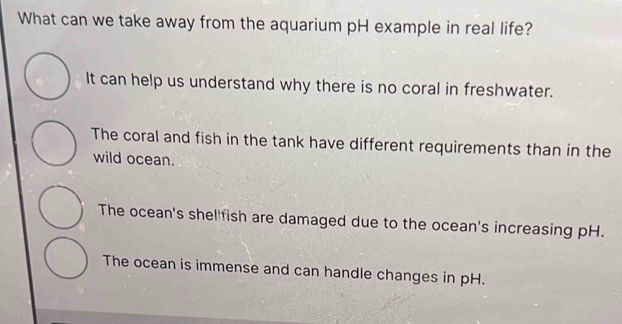 Solved: What can we take away from the aquarium pH example in real life ...