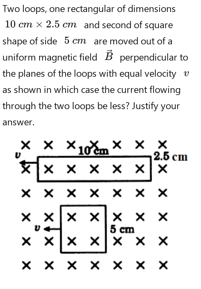 Solved: Two loops, one rectangular of dimensions 10cm* 2.5 cm and ...