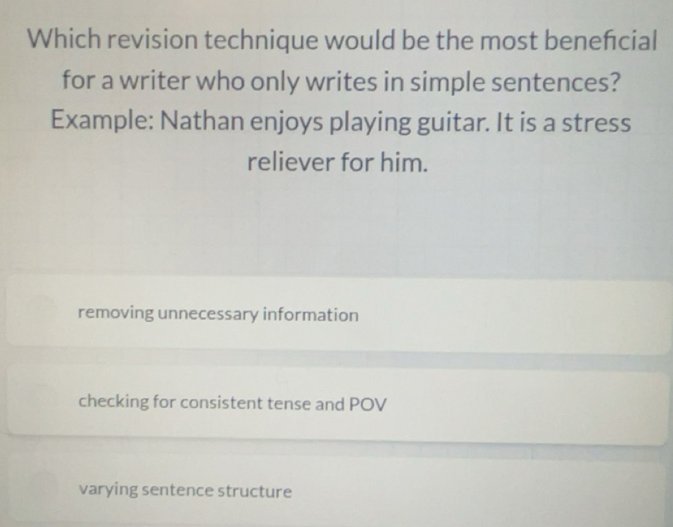 Solved: Which revision technique would be the most benefcial for a ...