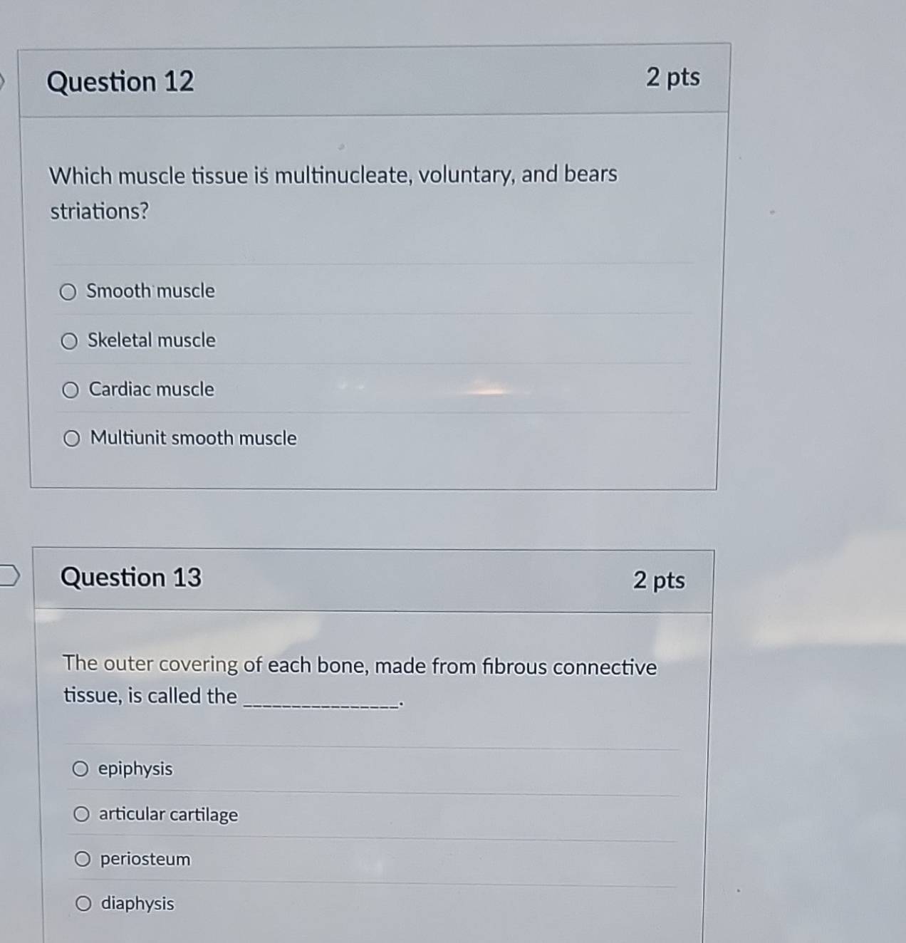 Solved: Which muscle tissue is multinucleate, voluntary, and bears ...