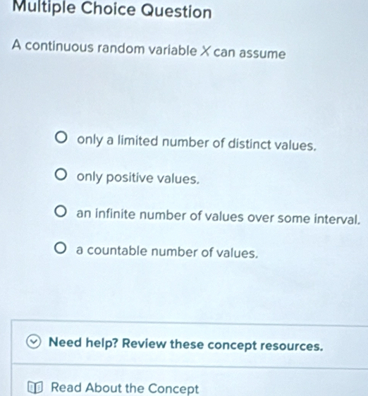 Solved: continuous random variable X can assume only a limited number ...