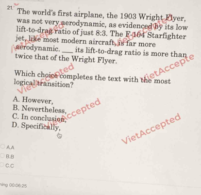 Giải quyết:The world’s first airplane, the 1903 Wright Flyer, was not ...