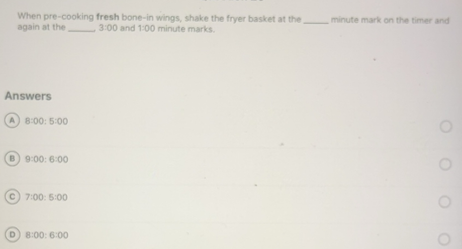 Solved: When pre-cooking fresh bone-in wings, shake the fryer basket at ...