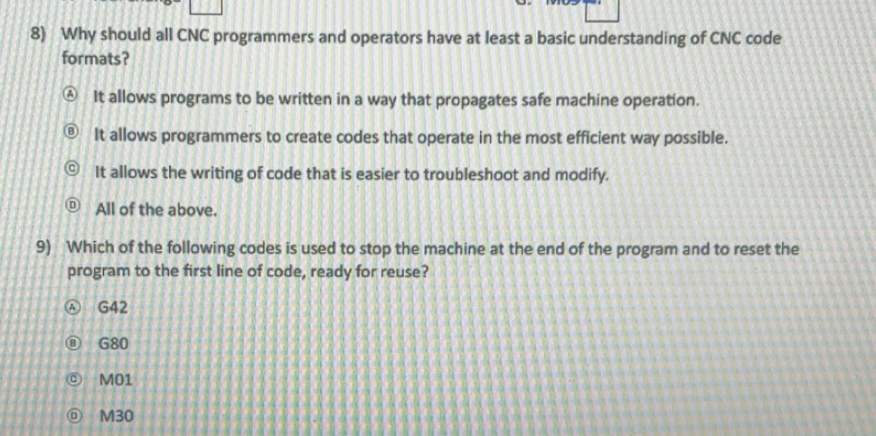Solved: Why should all CNC programmers and operators have at least a ...