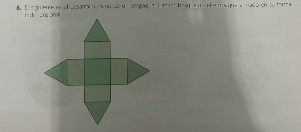 Resuelto:El siguiente es el desarrollo plano de un empaque. Haz un ...