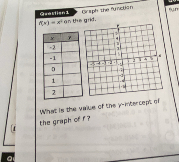 تم الحل:Graph the function fun f(x)=x^2 on the grid. What is the value ...
