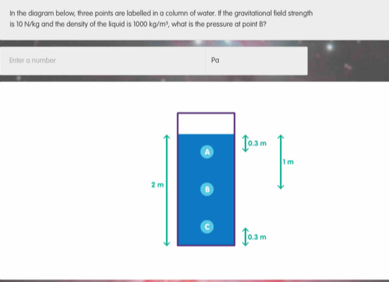 Solved: In the diagram below, three points are labelled in a column of ...