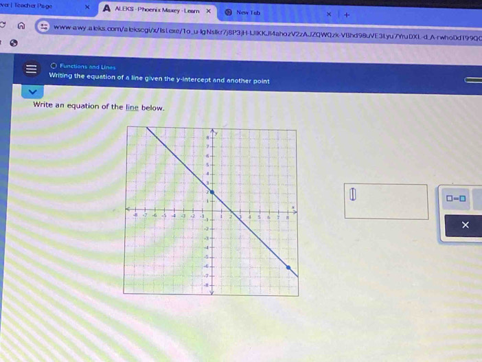 Solved: ver| Teacher Page ALEKS -Phoenix Maxey - Learn X New Tob www ...