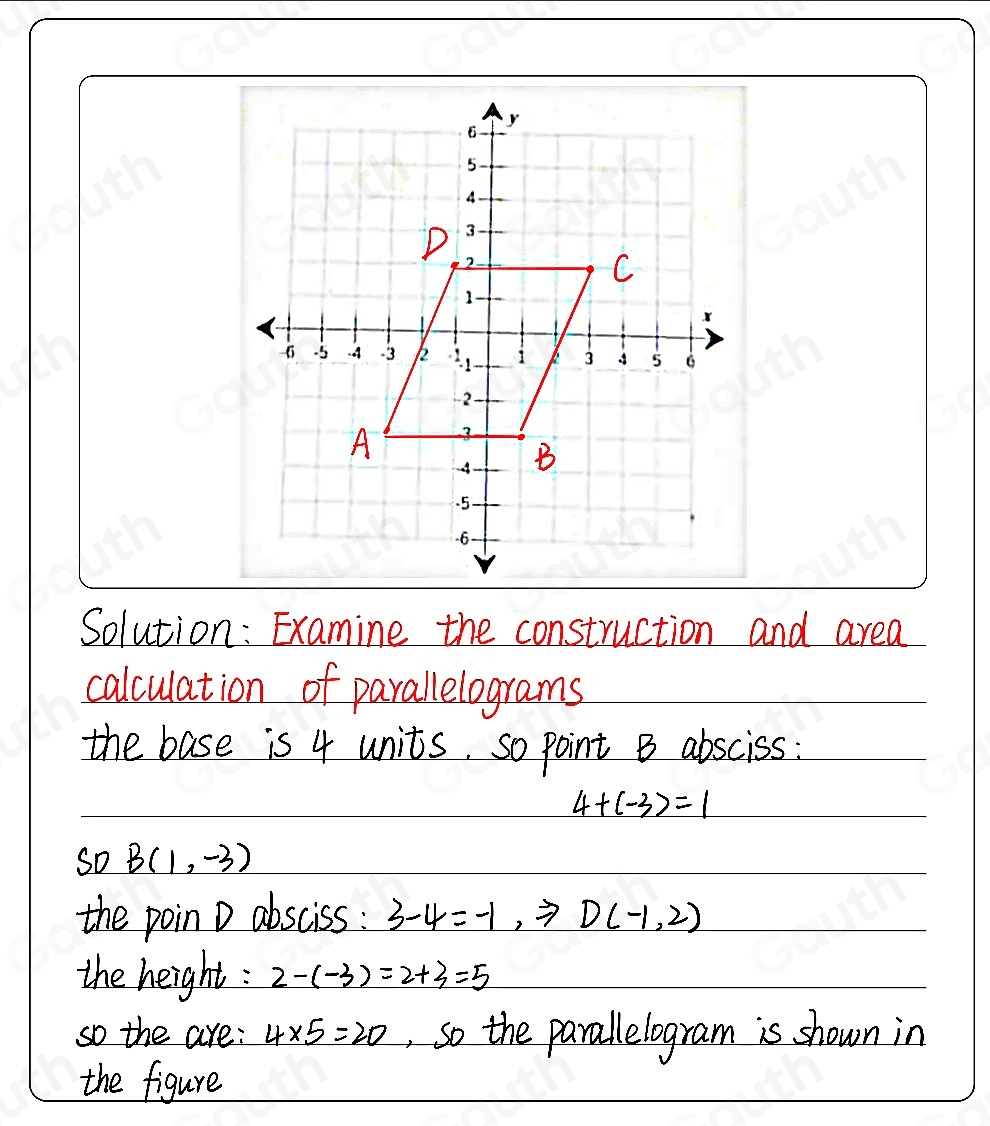 Solved: Construct parallelogram ABCD with the following guidelines ...