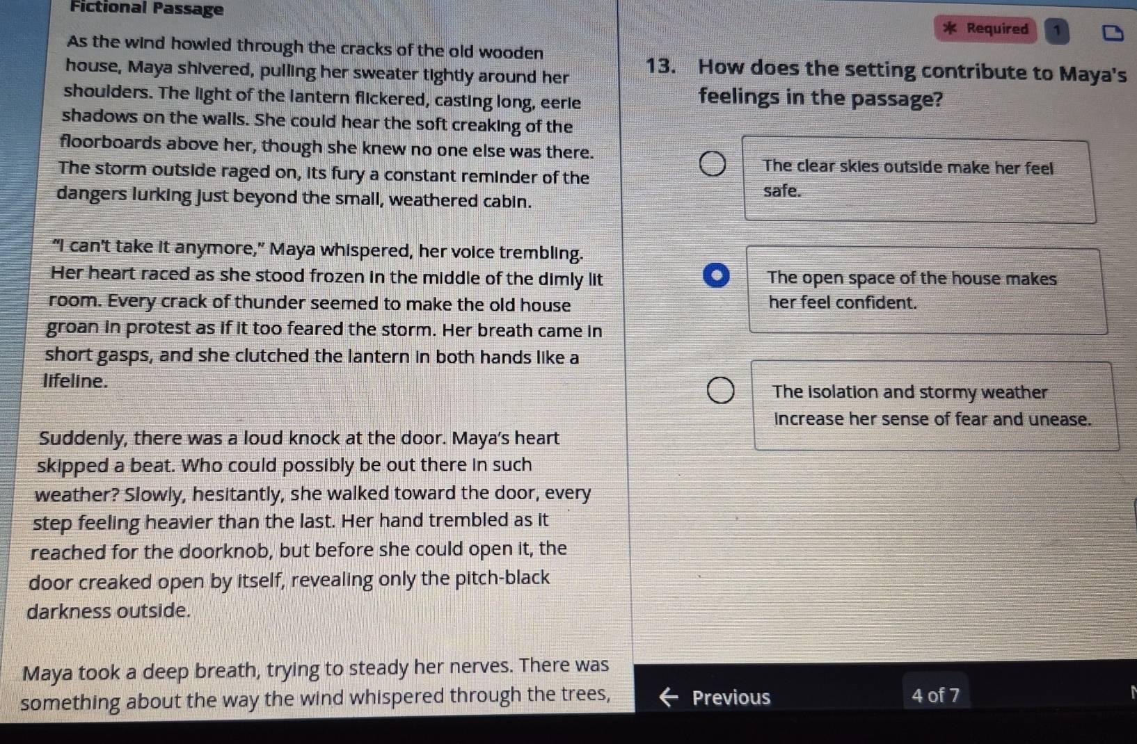 Solved: Fictional Passage Required 1 As the wind howled through the ...