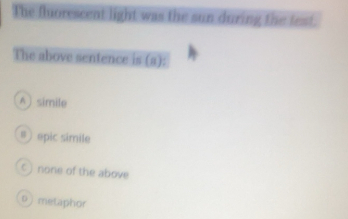 Gelöst:The fluorescent light was the sun during the test. The above ...