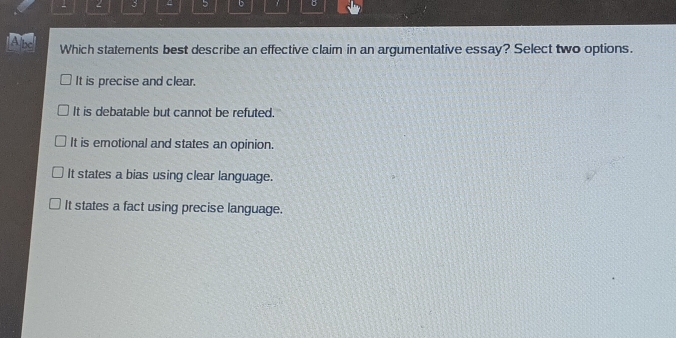 Solved: 2 3 4 5 And Which statements best describe an effective claim ...