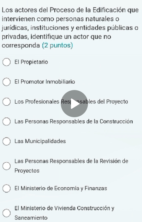 Resuelto:Los actores del Proceso de la Edificación que intervienen como ...