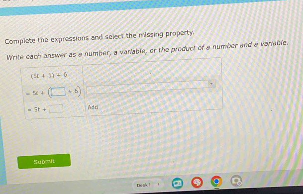Solved: Complete the expressions and select the missing property. as a ...