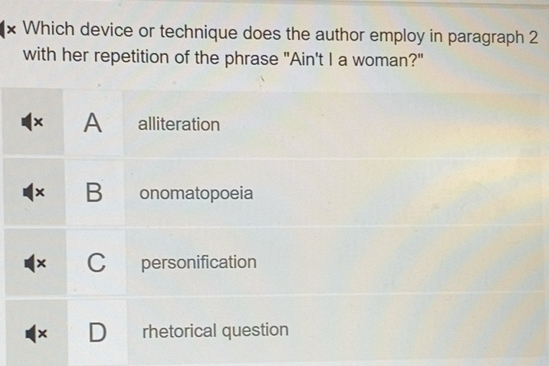 Solved: × Which device or technique does the author employ in paragraph ...