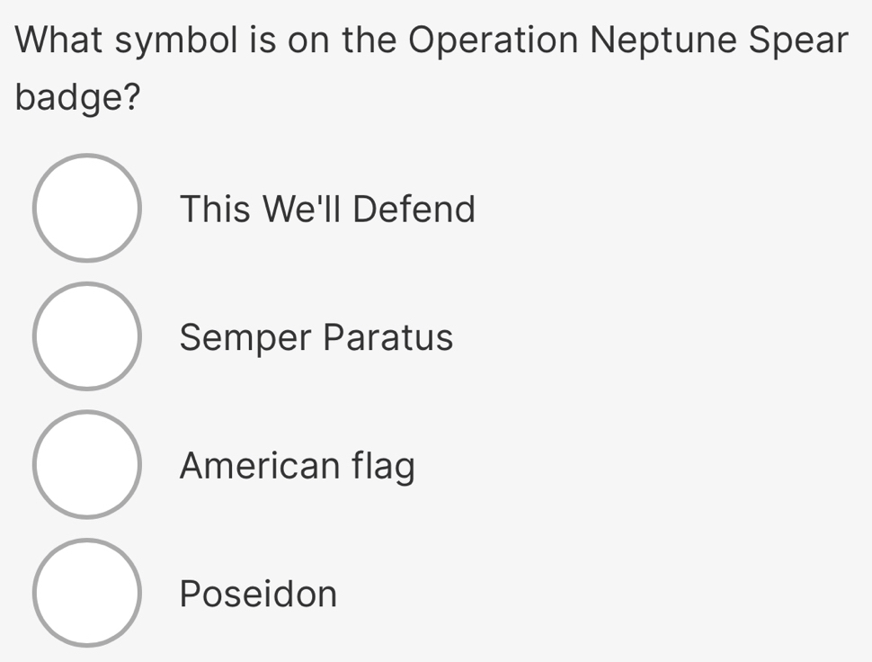 Solved: What symbol is on the Operation Neptune Spear badge? This We'll ...