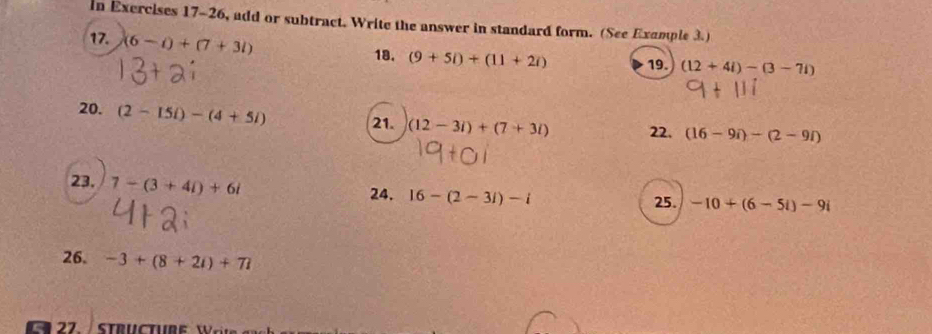 Solved: In Exercises 17-26, add or subtract. Write the answer in ...