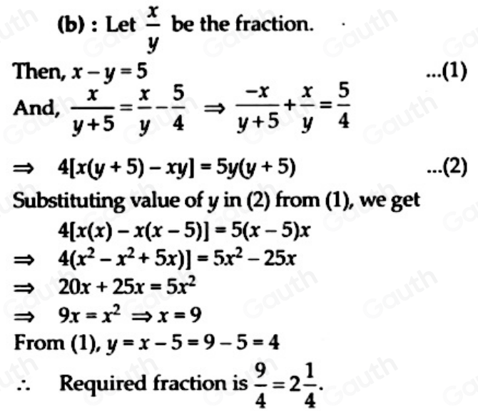 Solved: The difference between the numerator and the denominator of a ...