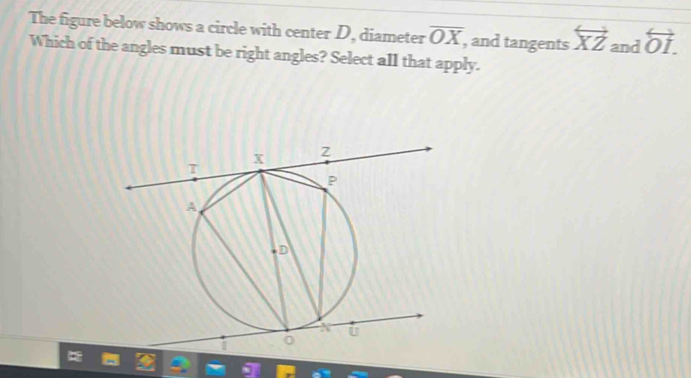 Solved: The figure below shows a circle with center D, diameter ...