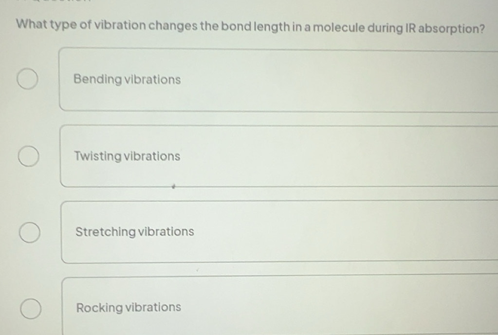Solved: What type of vibration changes the bond length in a molecule ...