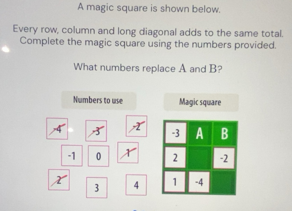 Gelöst:A magic square is shown below. Every row, column and long ...