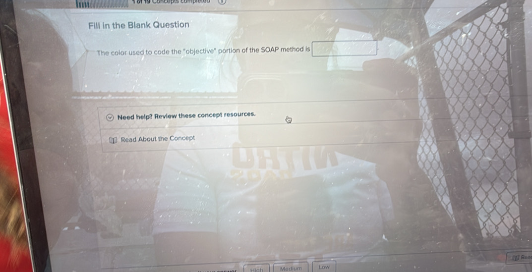 Solved: Fill in the Blank Question The color used to code the ...