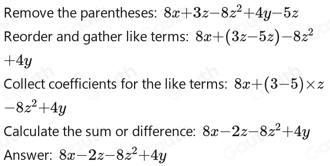 Solved: Which expression shows the sum of the polynomials with like ...