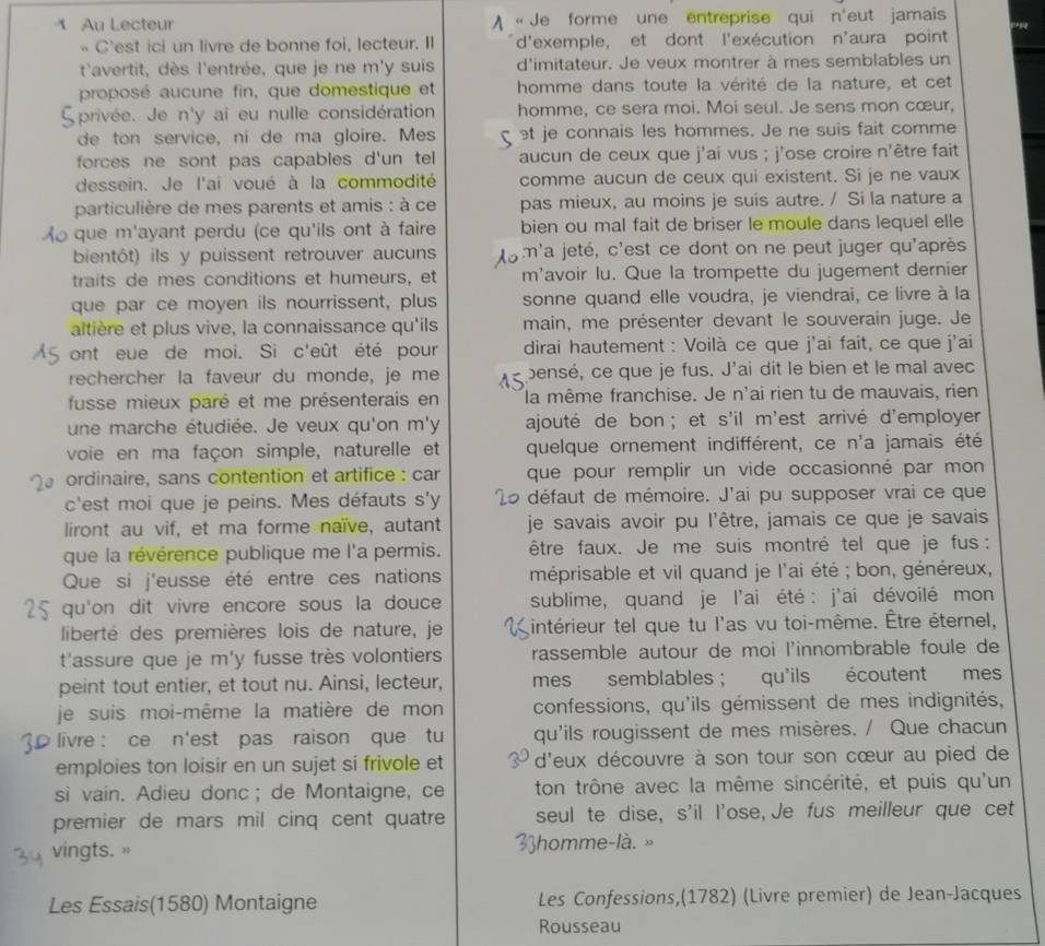 Résolu :Au Lecteur « Je forme une entreprise qui n'eut jamais - C'est ici un livre de bonne foi,