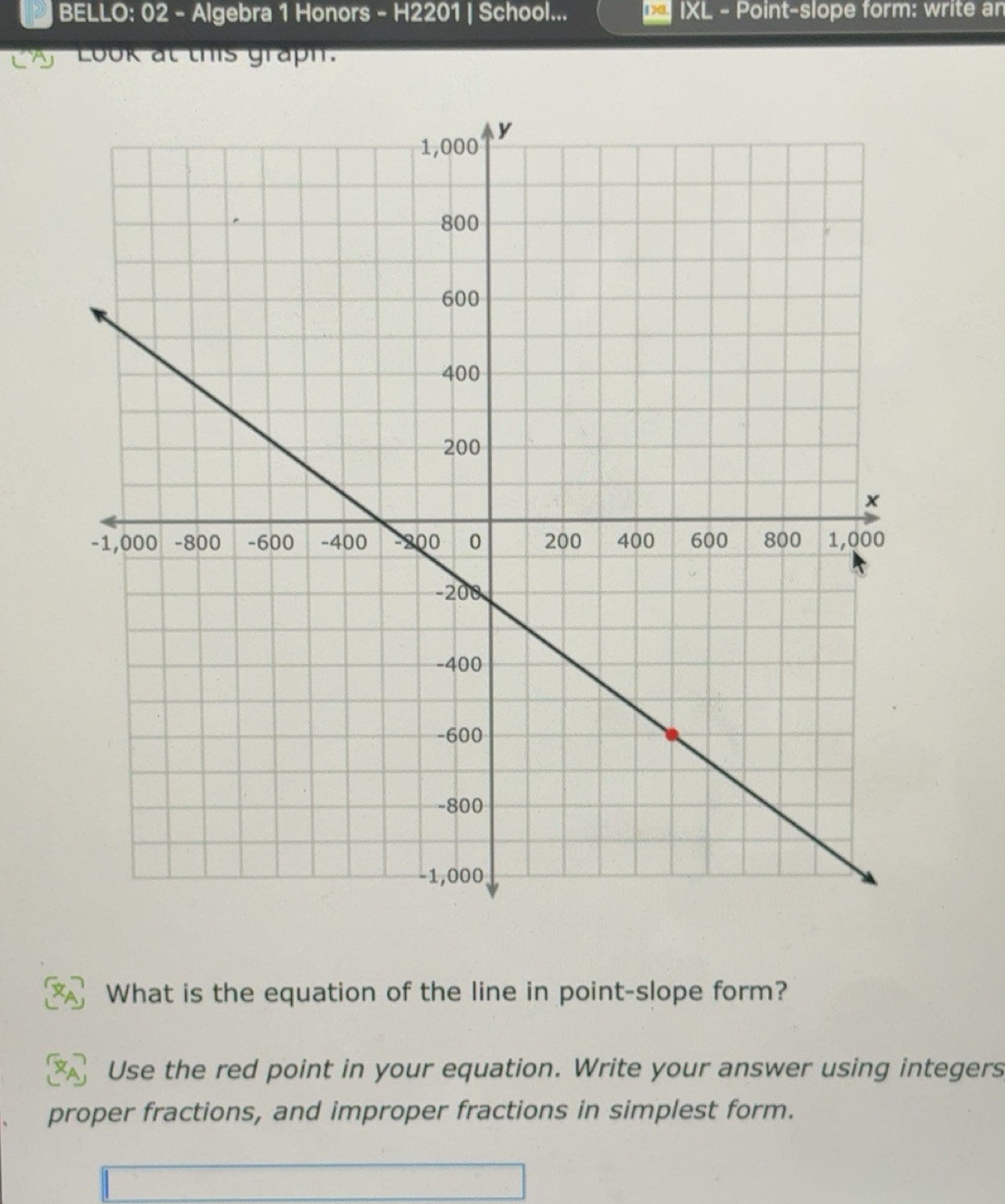 Solved: BELLO: 02 - Algebra 1 Honors - H2201 | School... IXL - Point ...