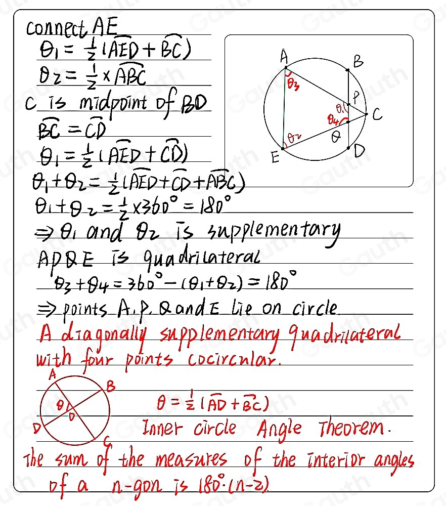 Solved: Let points A, B, C, D, and E lie on a circle in that order so that C is the midpoint of ...