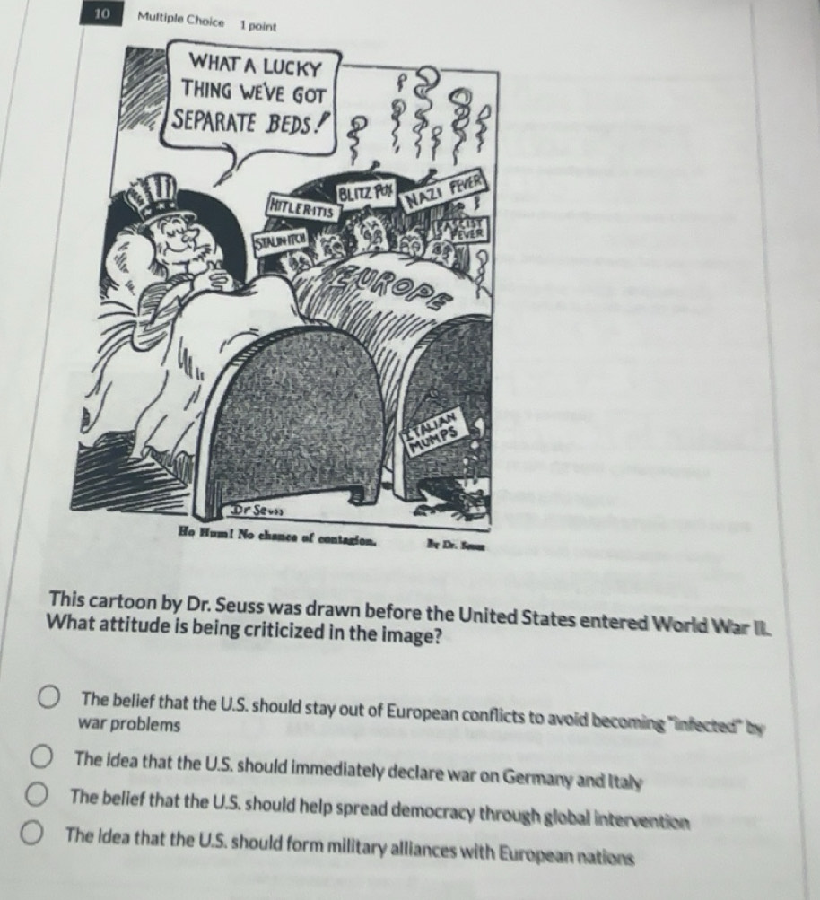 Solved: This cartoon by Dr. Seuss was drawn before the United States ...