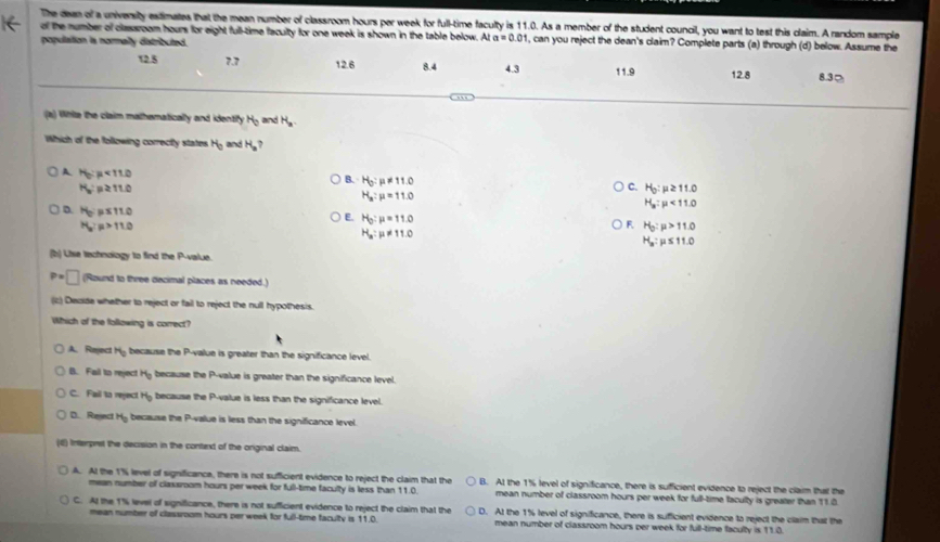 Solved: The dean of a university estimates that the mean number of ...
