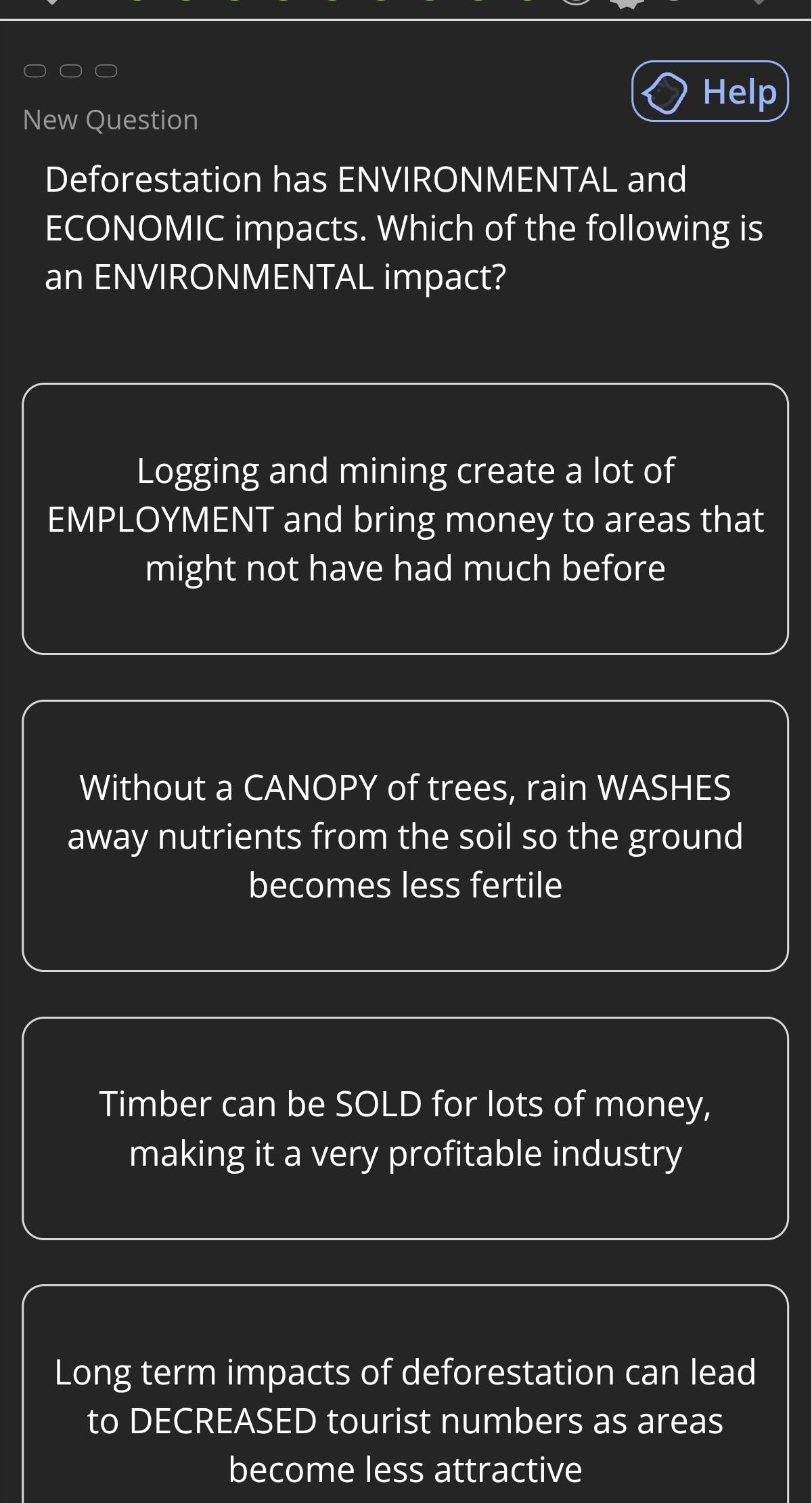 Gelöst:Help New Question Deforestation has ENVIRONMENTAL and ECONOMIC ...