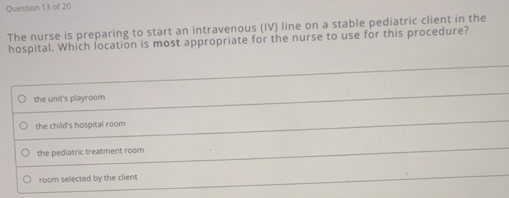 Solved: The nurse is preparing to start an intravenous (IV) line on a ...